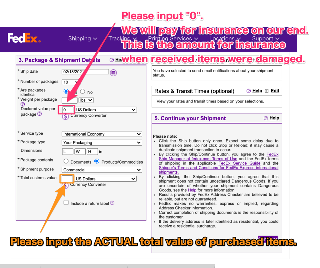 fedex-create-shippment-billing-package-shippment-details | 忍者エクスプレス